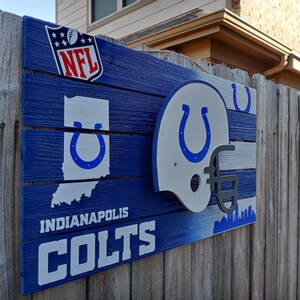 Indianapolis Colts Custom Wood Helmet Sign 26x15 | Etsy
