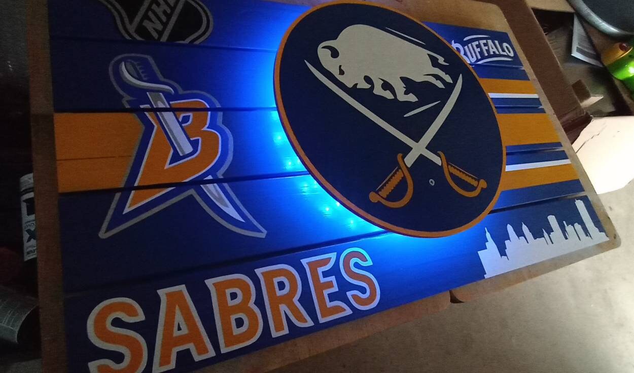 Buffalo Sabres Wooden LED Mn Cave Sign - Etsy