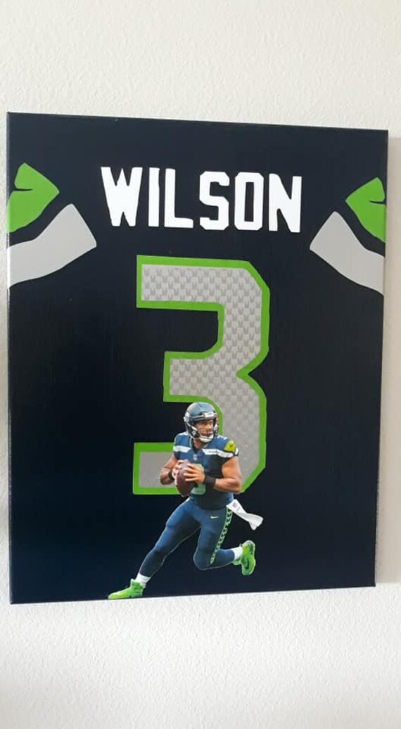 Seattle Seahawks Jersey Canvas Wall Decor Art | Etsy