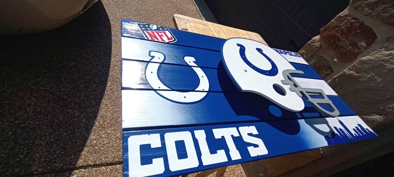 Indianapolis Colts Custom Wood Helmet Sign 26x15 - Etsy