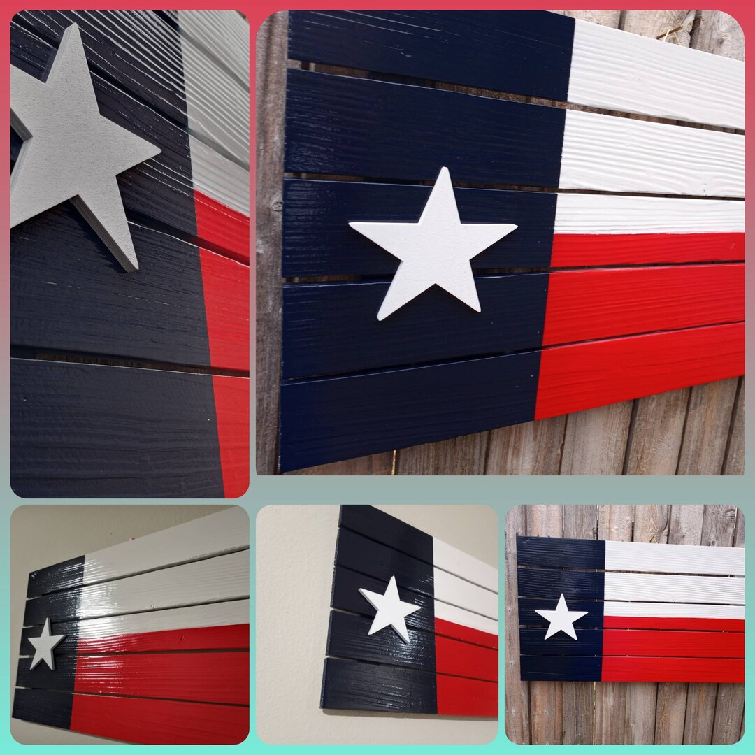 Texas Wood Flag, Texas Wooden Flag, 3D, Wooden Flag, Vintage, Texas ...