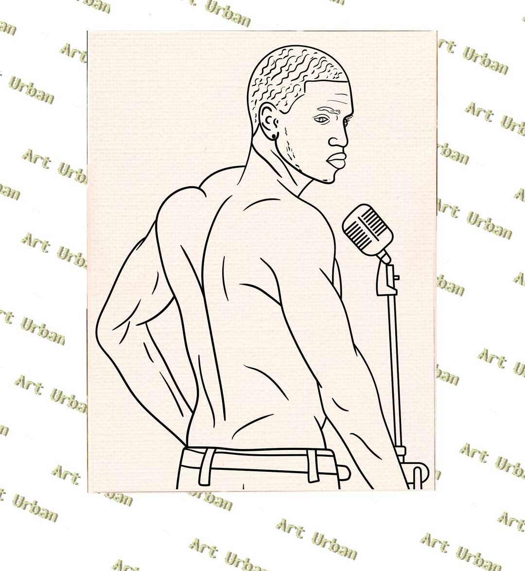 Trey Songz Pre Sketched Canvas, Pre Drawn Canvas for Painting, Sip and ...