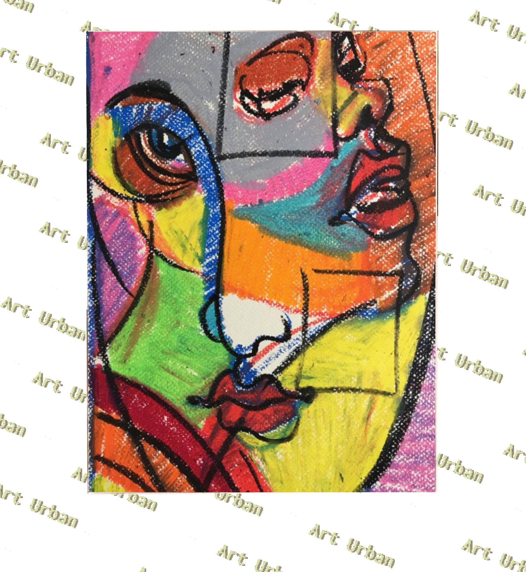 Abstract Pt 1 Pre Sketched Canvas Pre Drawn Canvas for | Etsy