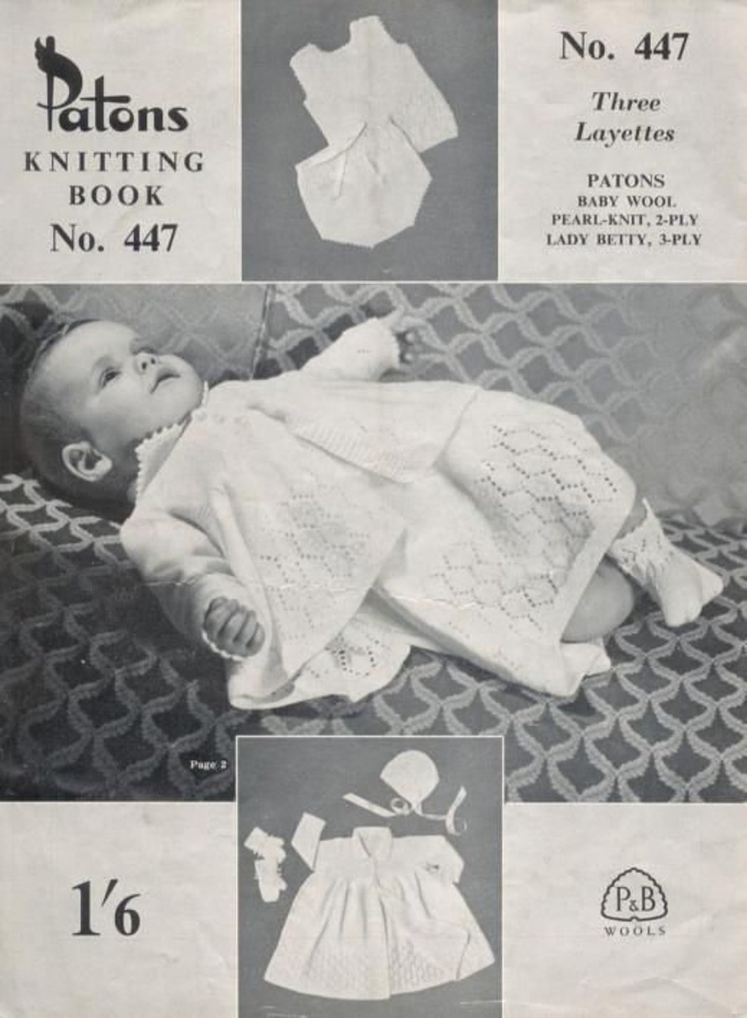 Vintage Knitting Pattern Patons 447 3 Baby Layettes - Etsy