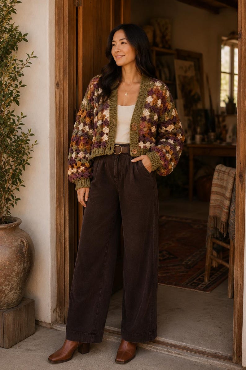 CLAIRE Easy Granny Stitch Cardigan PDF · Chunky Beginner Sweater - Etsy ...