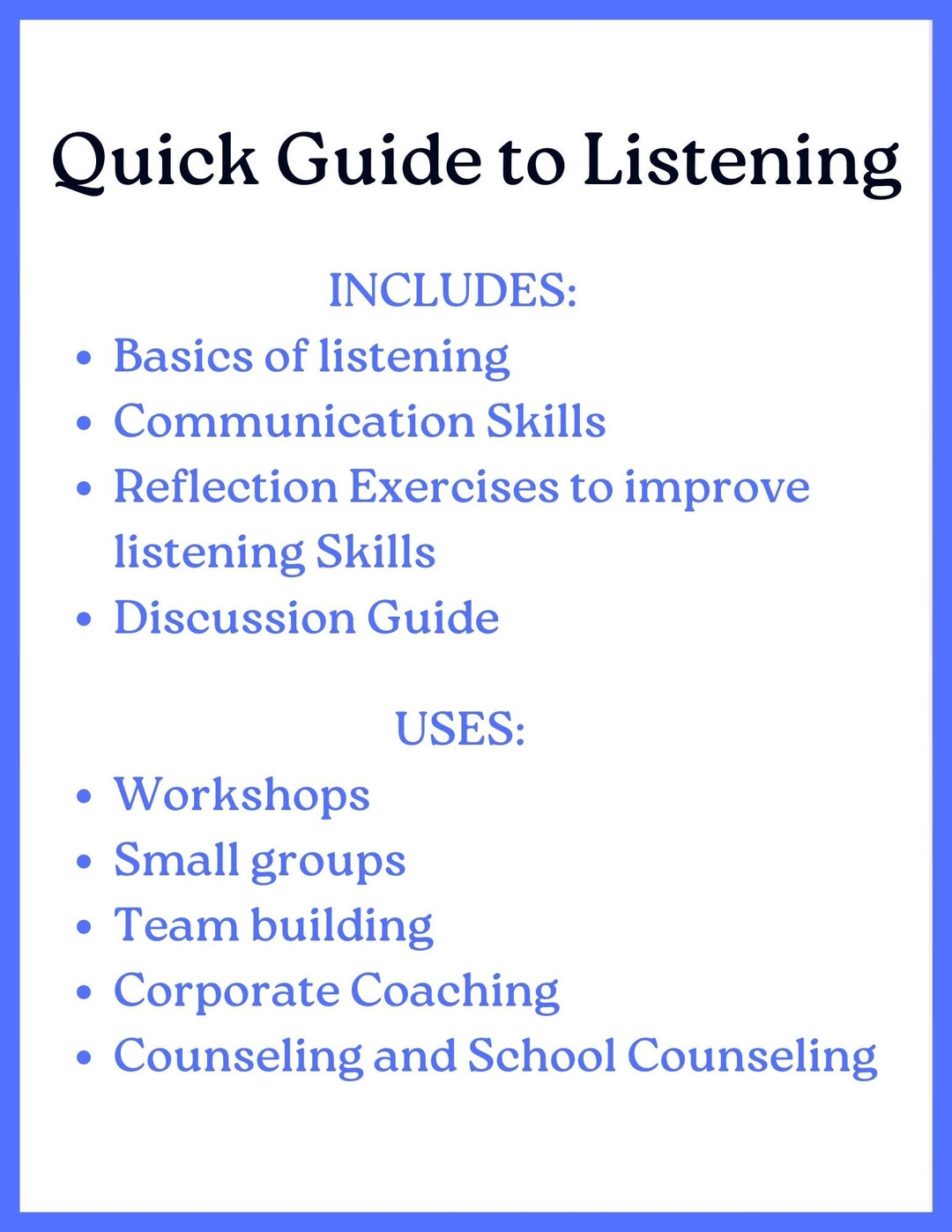 Guide to Listening Printable, Self-improvement, Self-help, Coaching ...