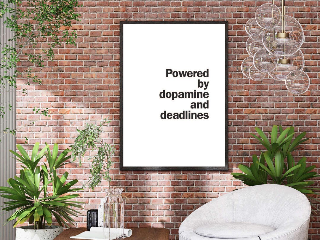 ADHD Art | Powered by Dopamine | Black & White | A2 A3 A4 Poster - Etsy