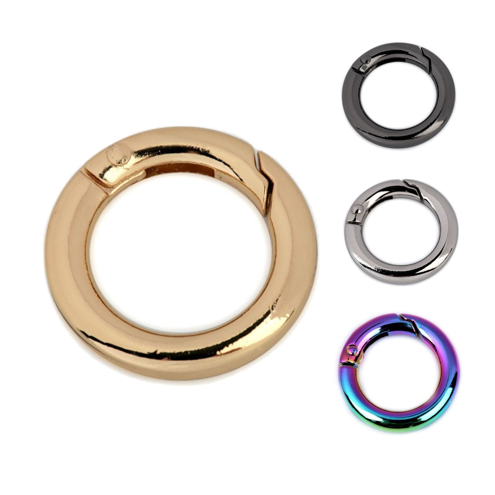 Carabiner Ring 18mm Gold Silver Black Rainbow | Etsy