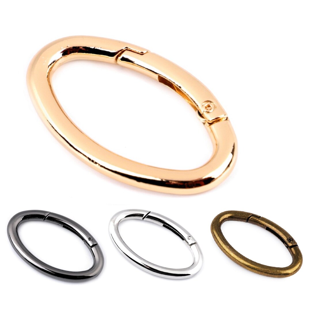 Carabiner Ring Oval 20/38 Mm Silver Gold Black Old Brass - Etsy