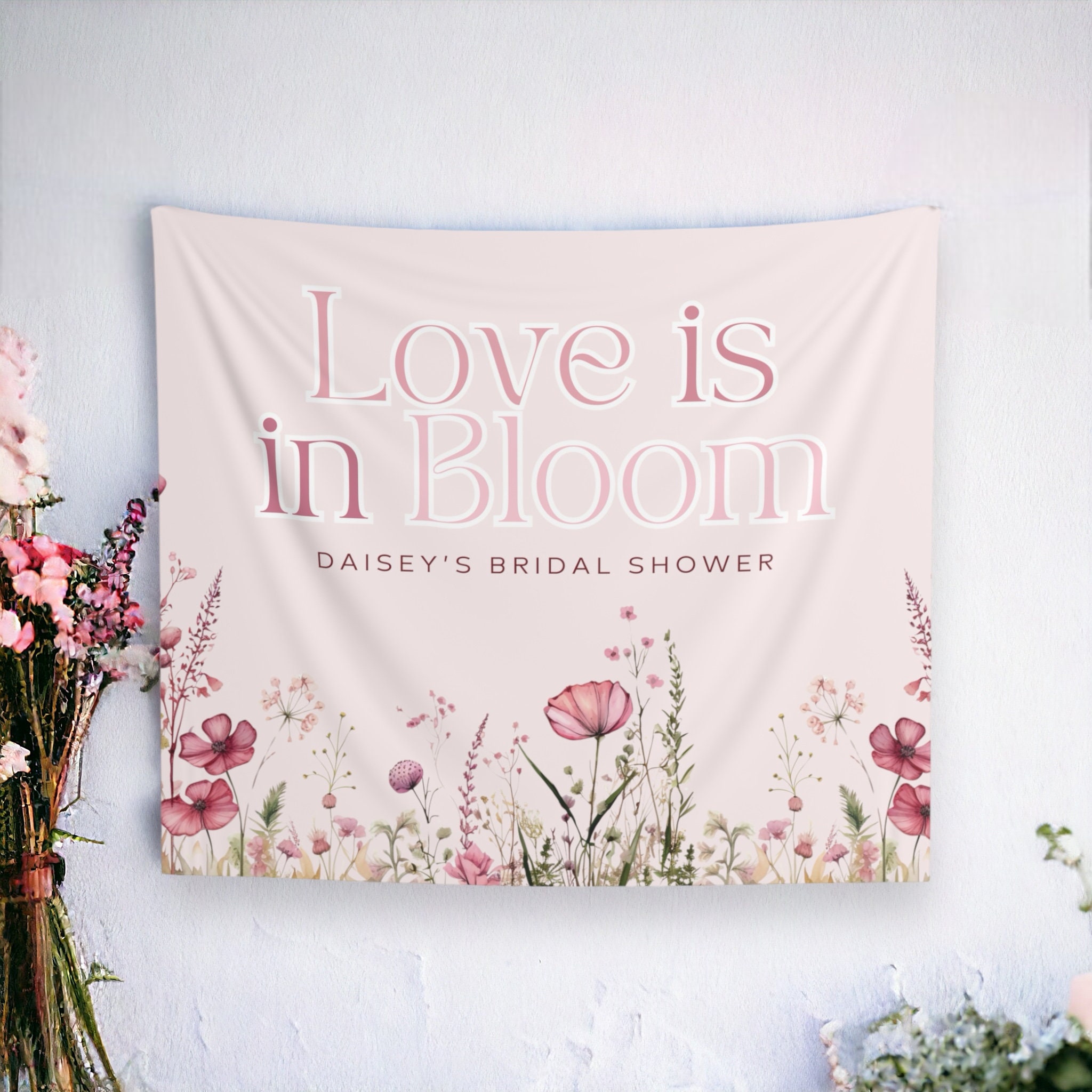 Love is in Bloom Bridal Shower Banner Wildflower Bridal Shower Welcome ...