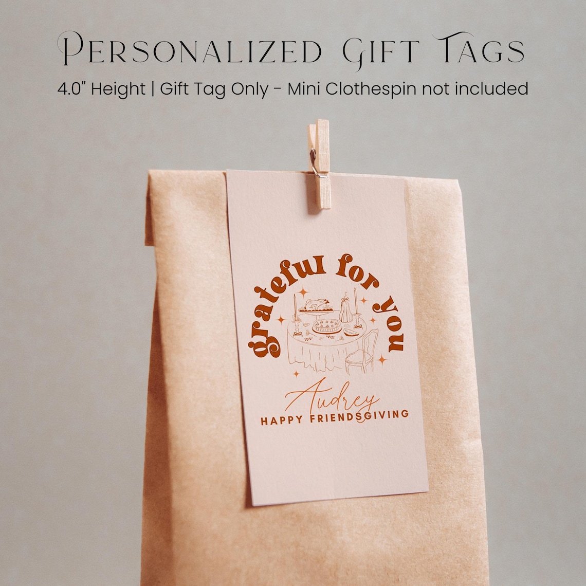 Friendsgiving Place Cards | Grateful for You Friendsgiving Gift Tags ...