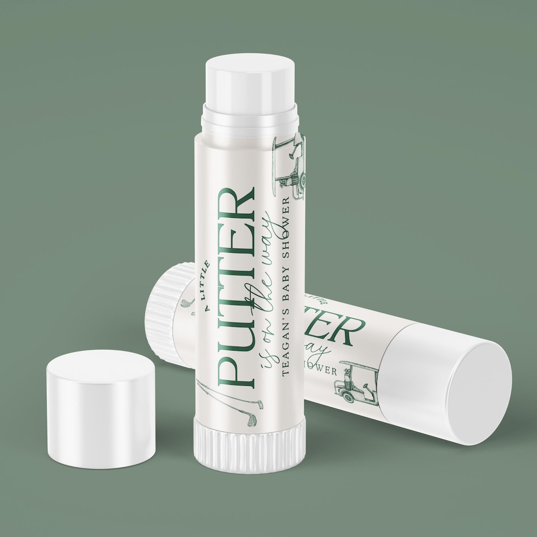 A Little Putter is on the Way Baby Shower Lip Balm | Golf Baby Shower ...