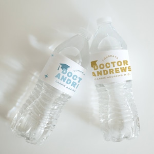MD Graduation Party Water Bottle Labels | Personalized Doctor ...