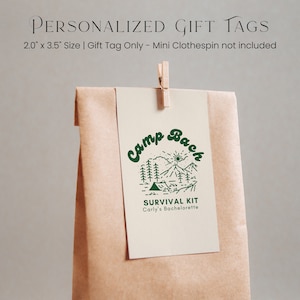 Camp Bachelorette Gift Tags | Camp Bach Favors | Weekend in the Woods ...
