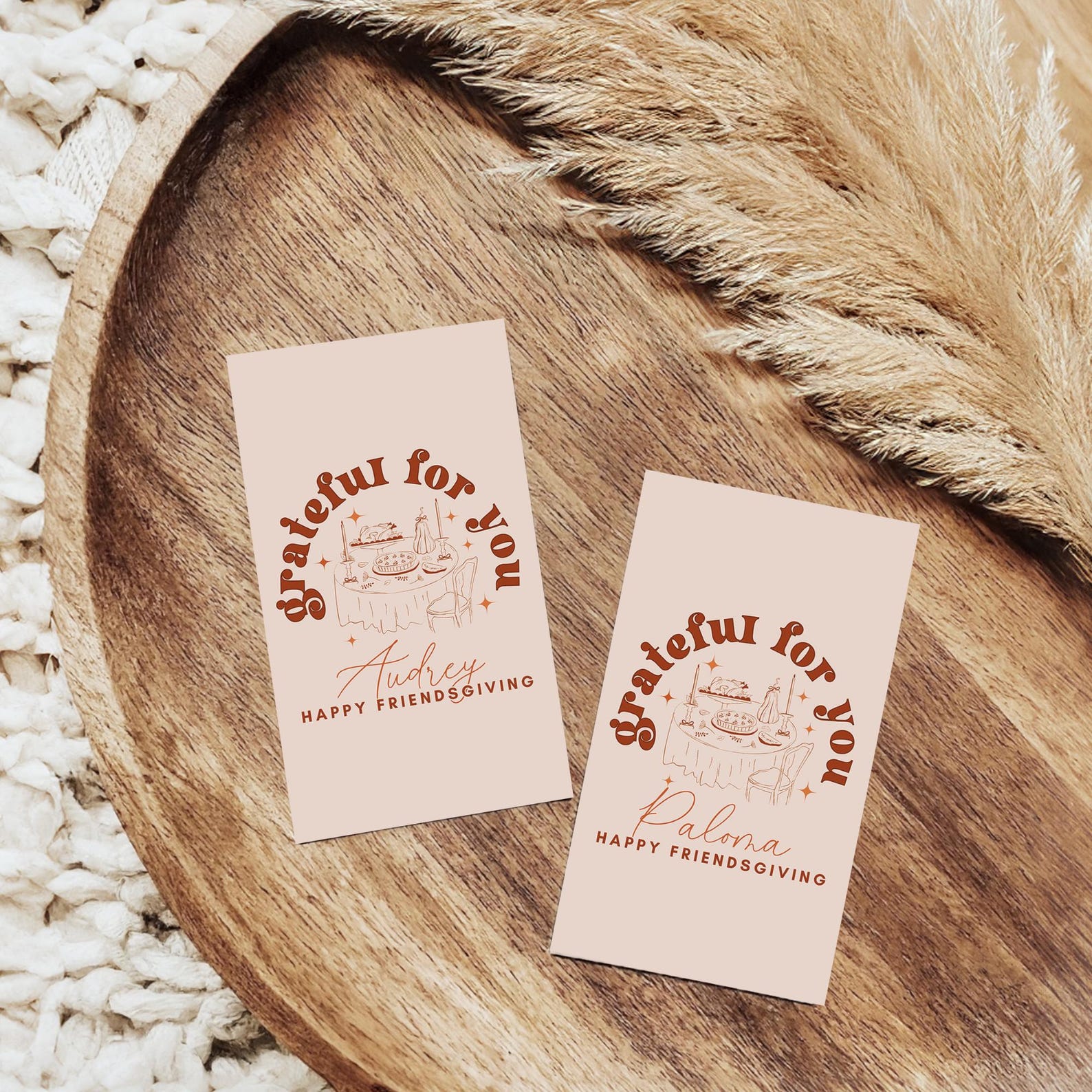 Friendsgiving Place Cards | Grateful for You Friendsgiving Gift Tags ...