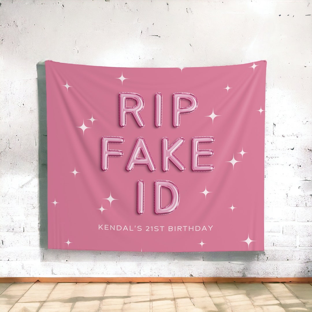 RIP Fake ID Banner 21st Birthday Banner 21st Birthday Party Decorations ...