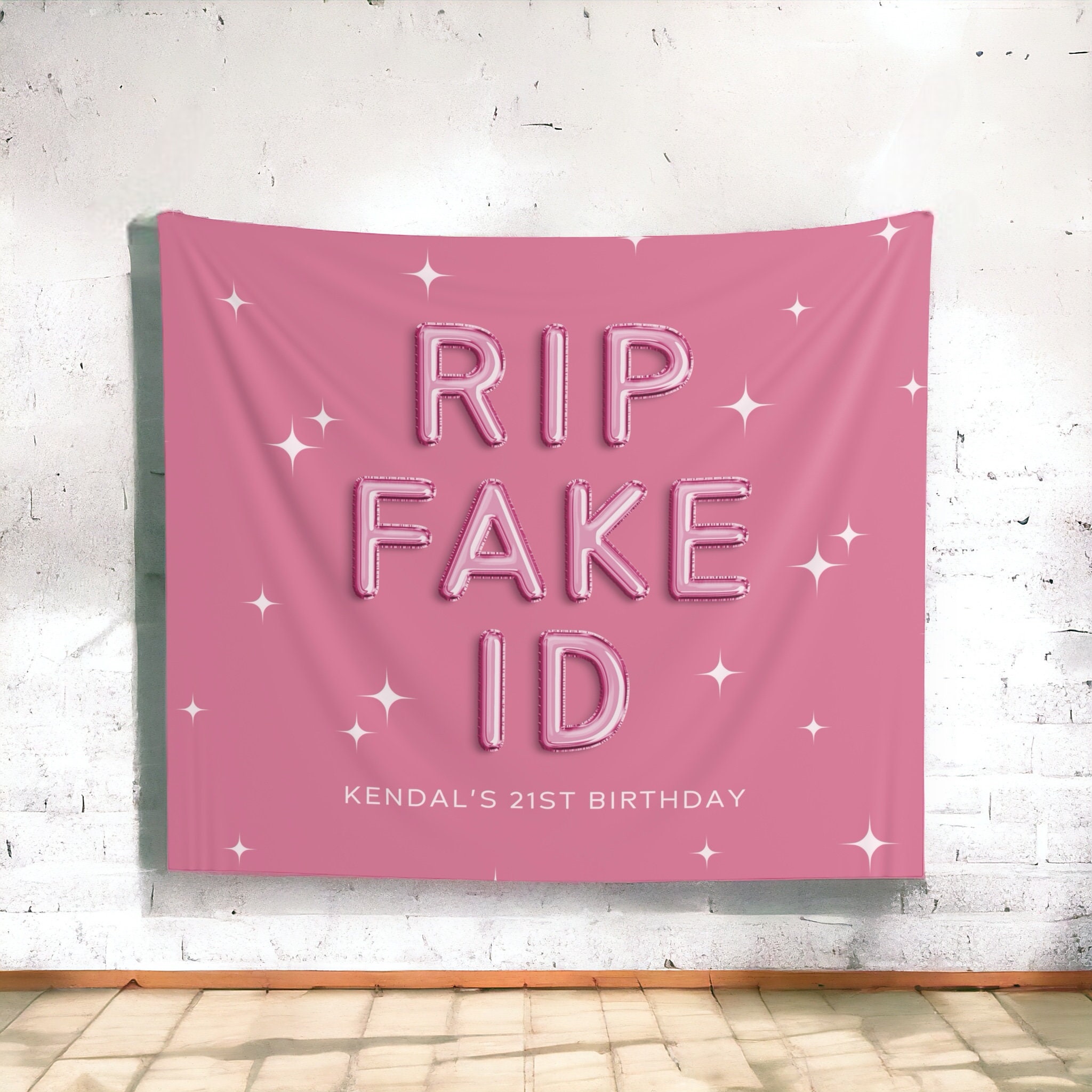 RIP Fake ID Banner 21st Birthday Banner 21st Birthday Party Decorations ...