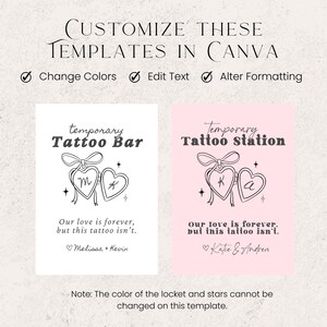 Temporary Tattoo Bar Sign Template | Temporary Tattoo Station Sign ...