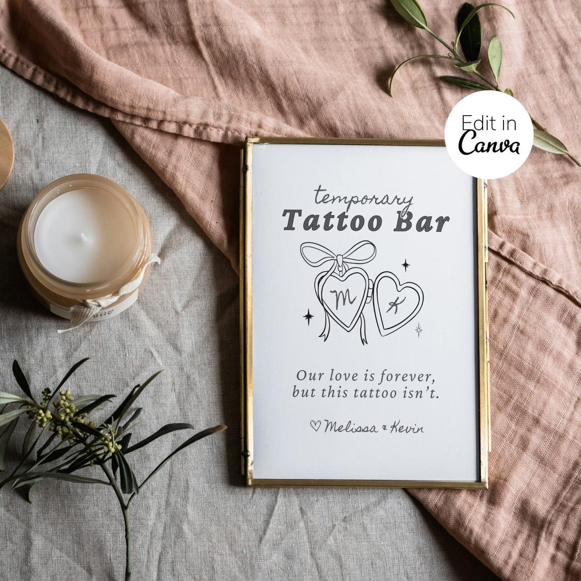 Temporary Tattoo Bar Sign Template | Temporary Tattoo Station Sign ...