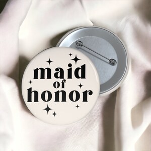 Bridesmaids Buttons for Bachelorette Party | Retro Maid of Honor ...
