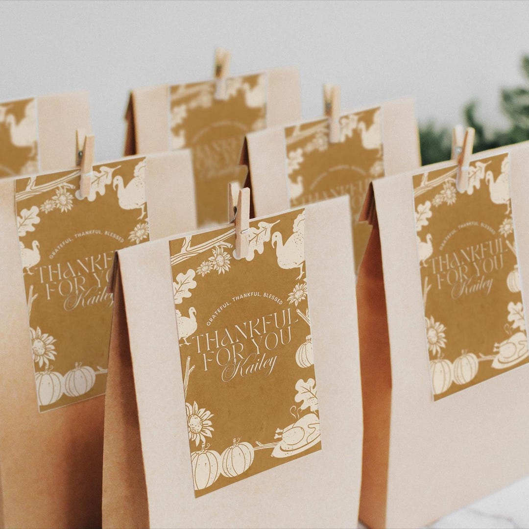 Friendsgiving Place Cards | Thankful for You Friendsgiving Gift Tags ...