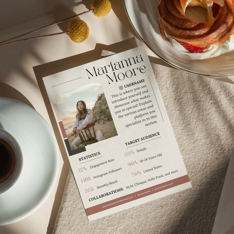 2 Page Influencer Media Kit Template Content Creator Media Kit ...