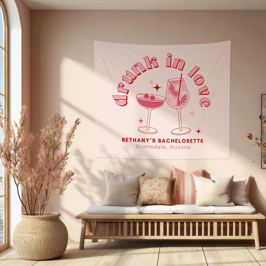 Drunk in Love Bachelorette Banner | Pink and Red Bachelorette Welcome ...
