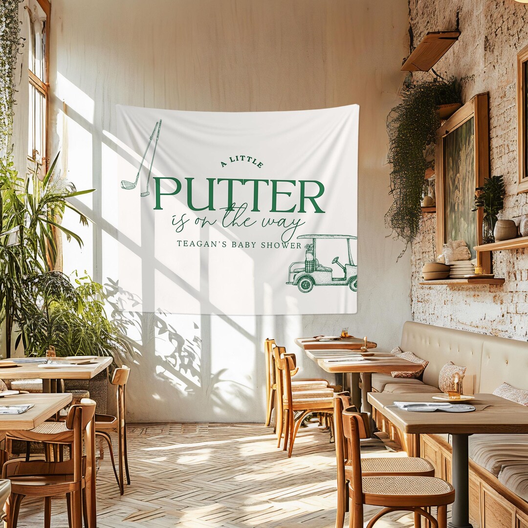 A Little Putter is on the Way Baby Shower Banner | Golf Baby Shower ...