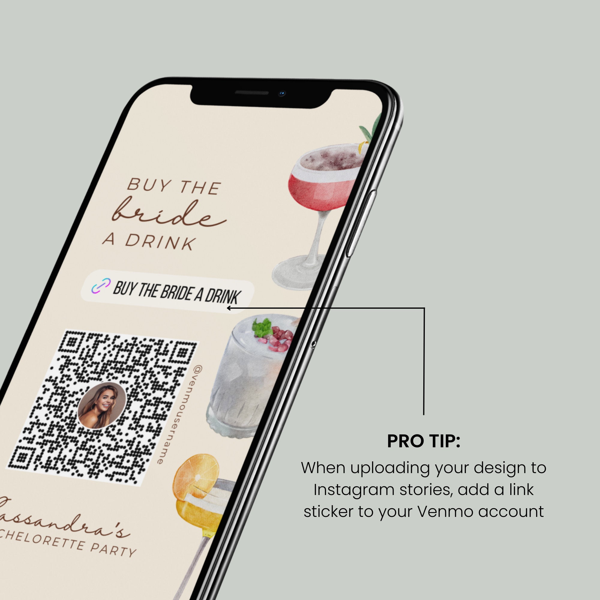 Buy the Bride a Drink Template | Retro Bachelorette Party Venmo Card ...