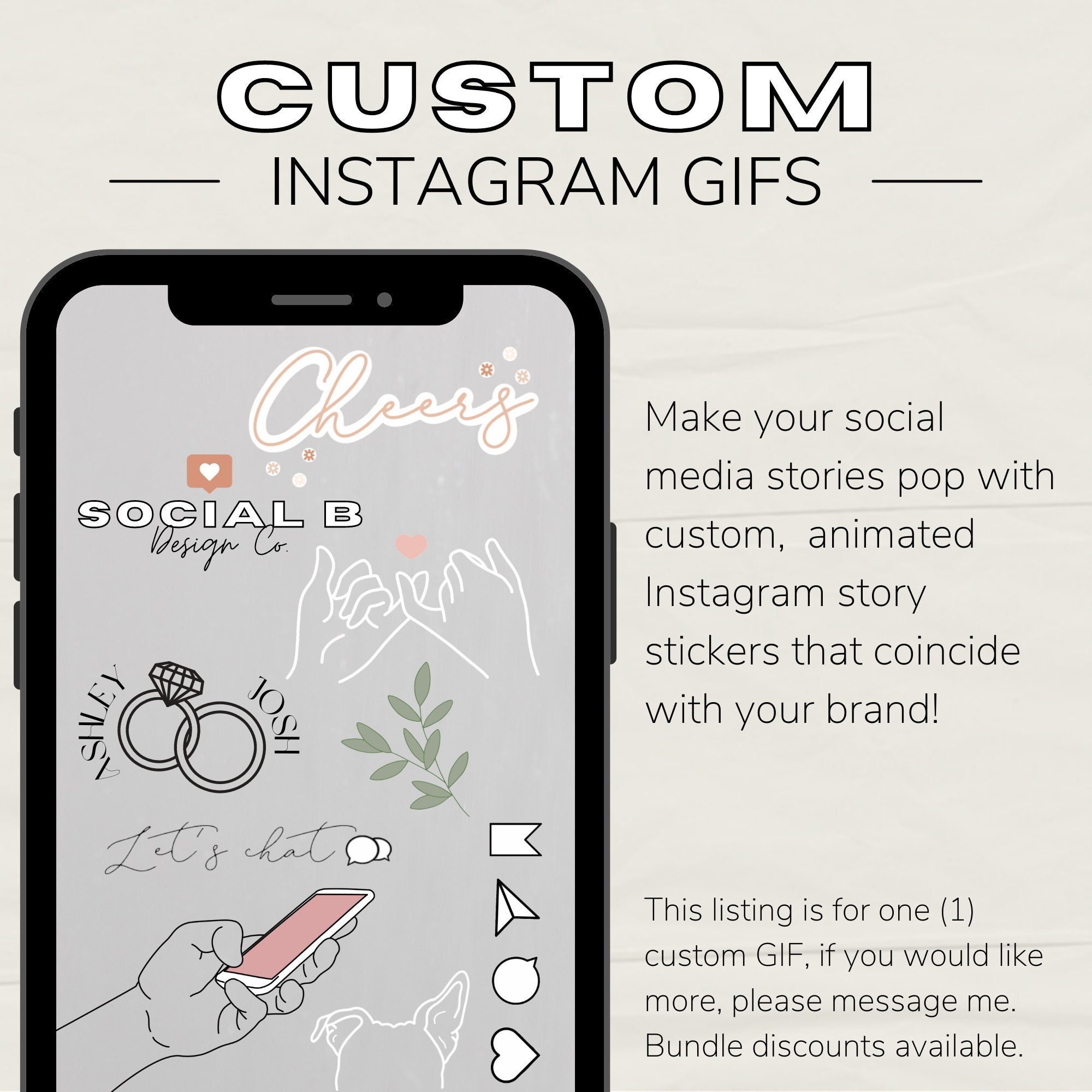 Custom Instagram GIF 1 Custom Gifs GIPHY Personalized | Etsy UK
