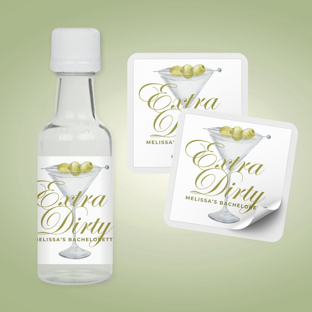 Dirty Martini Bachelorette Shot Labels | Dirty Martini Bachelorette ...
