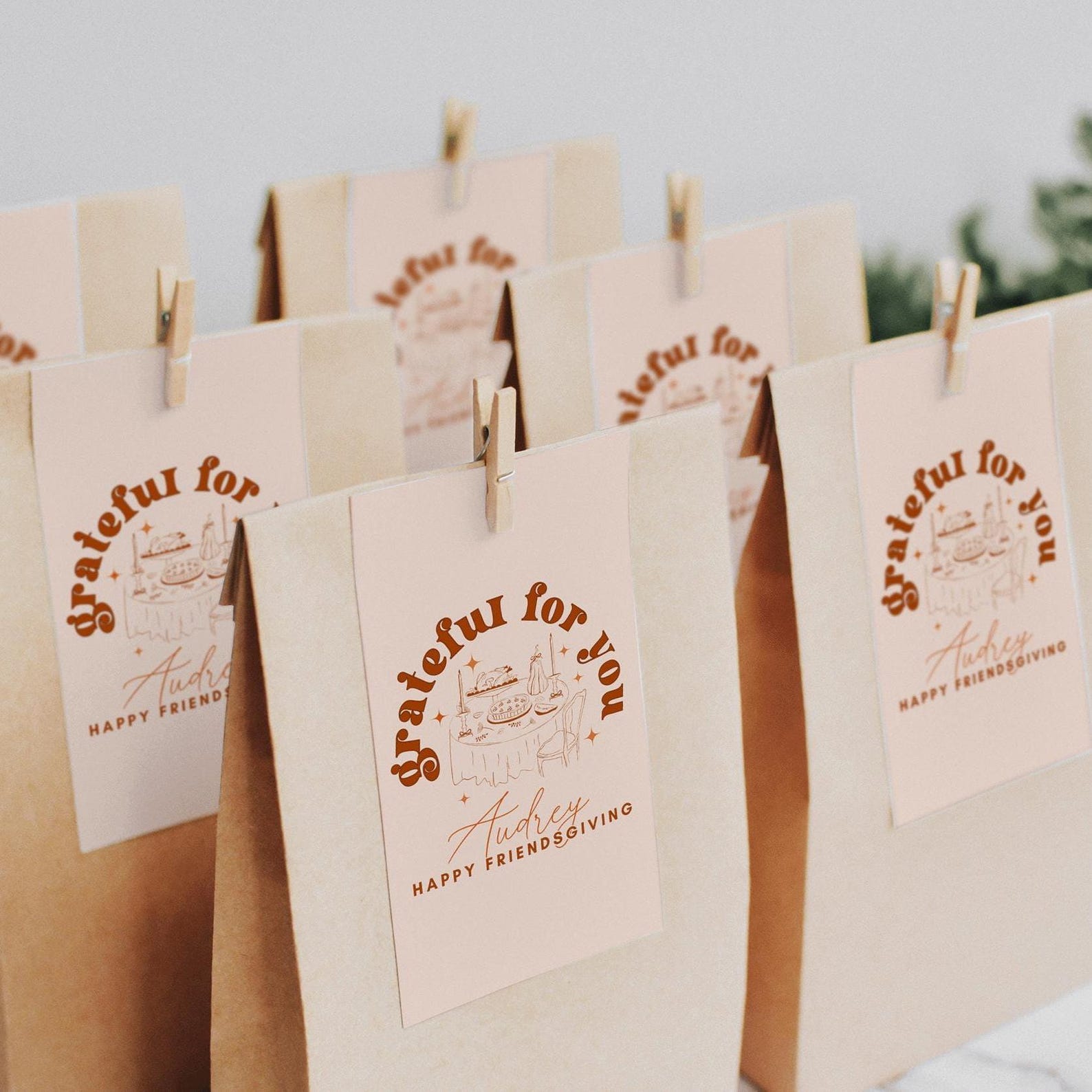 Friendsgiving Place Cards | Grateful for You Friendsgiving Gift Tags ...