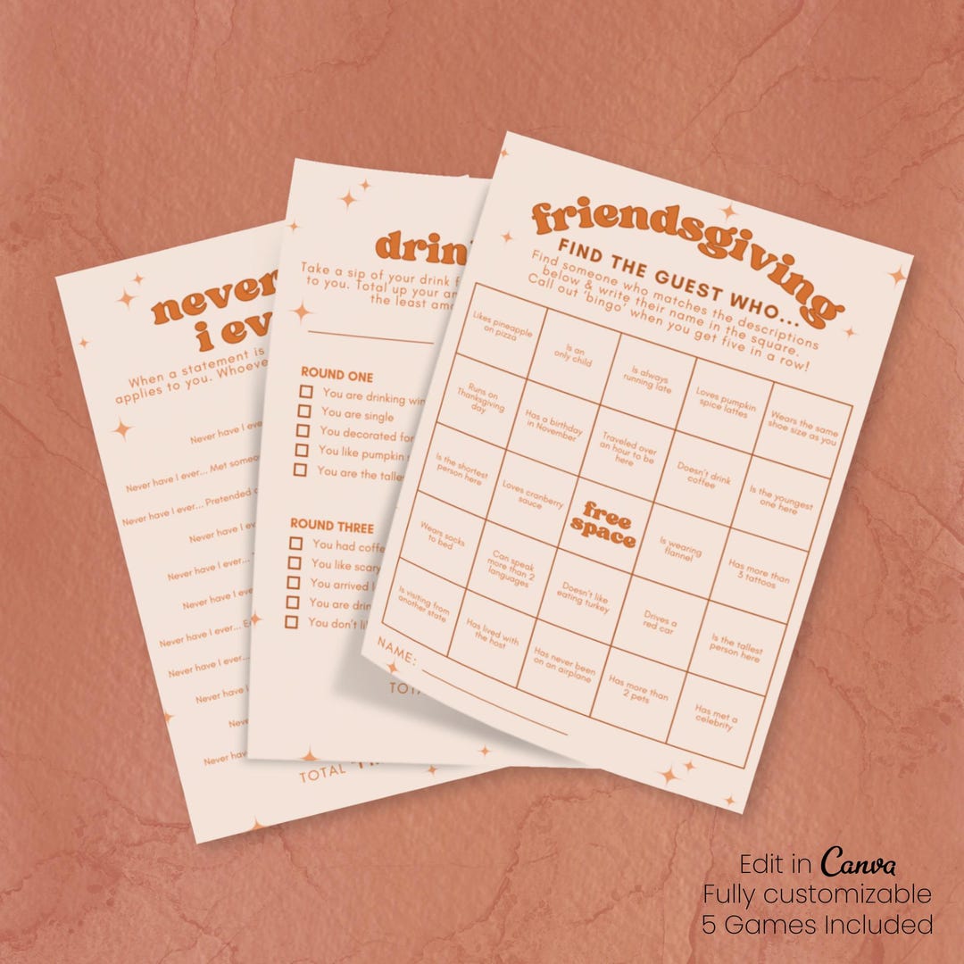Friendsgiving Games Printable | Friendsgiving Party Games | Printable ...
