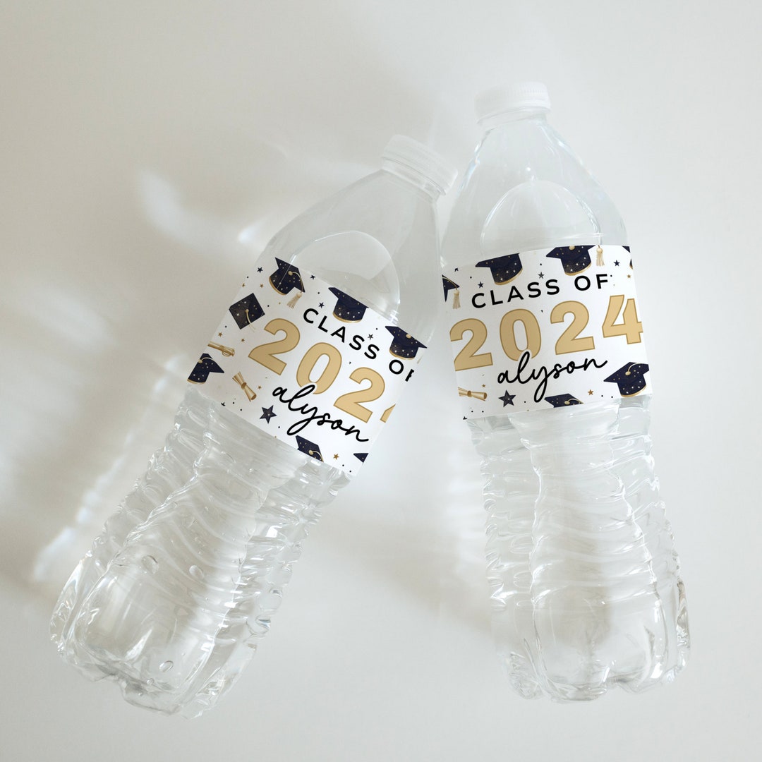 Class of 2024 Graduation Water Bottle Labels | Personalized Grad Party ...
