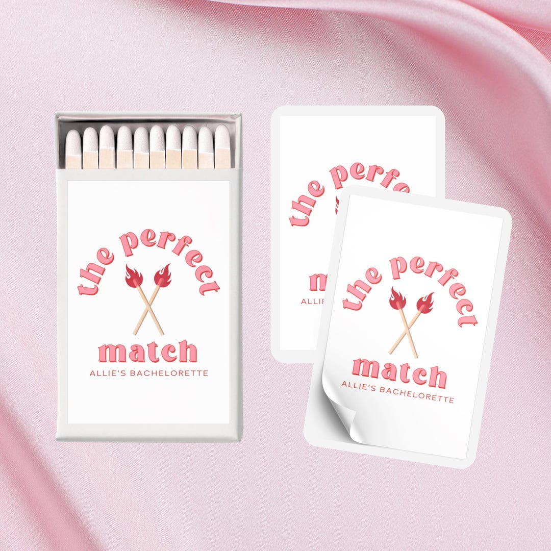 Perfect Match Bachelorette Match Box Labels | Perfect Match Favors ...
