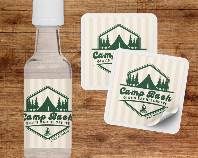 Camp Bachelorette Shooter Labels | Retro Camp Bach Favors | Last Trail ...