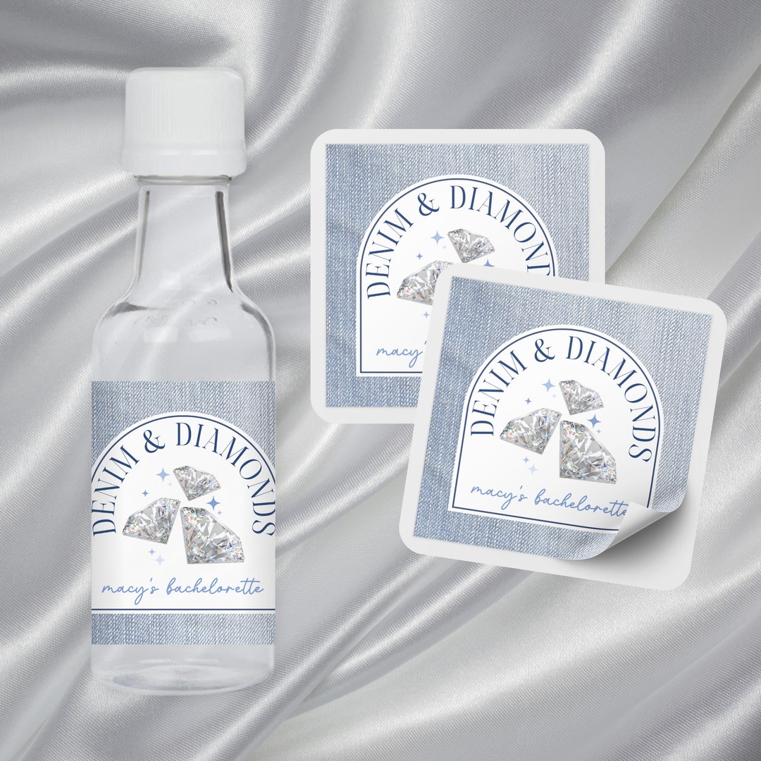 Denim and Diamonds Bachelorette Shot Labels | Denim Bachelorette Party ...