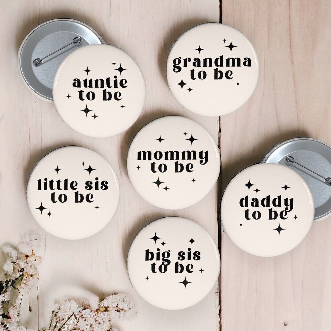 Neutral Baby Shower Buttons | Boho Baby Shower Party Favors | Neutral ...