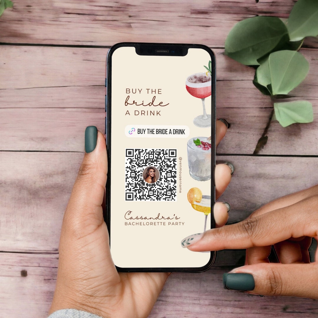 Buy the Bride a Drink Template | Retro Bachelorette Party Venmo Card ...