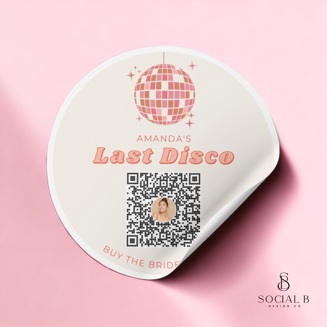 Buy the Bride a Drink QR Code Stickers Last Disco - Etsy