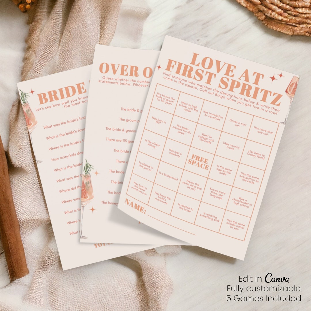 Love at First Spritz Shower Games | Aperol Spritz Bridal Shower ...