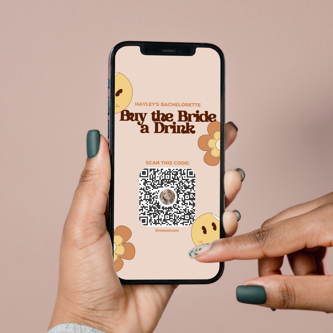 Buy the Bride a Drink Template | Retro Smiley Bachelorette Party Venmo ...