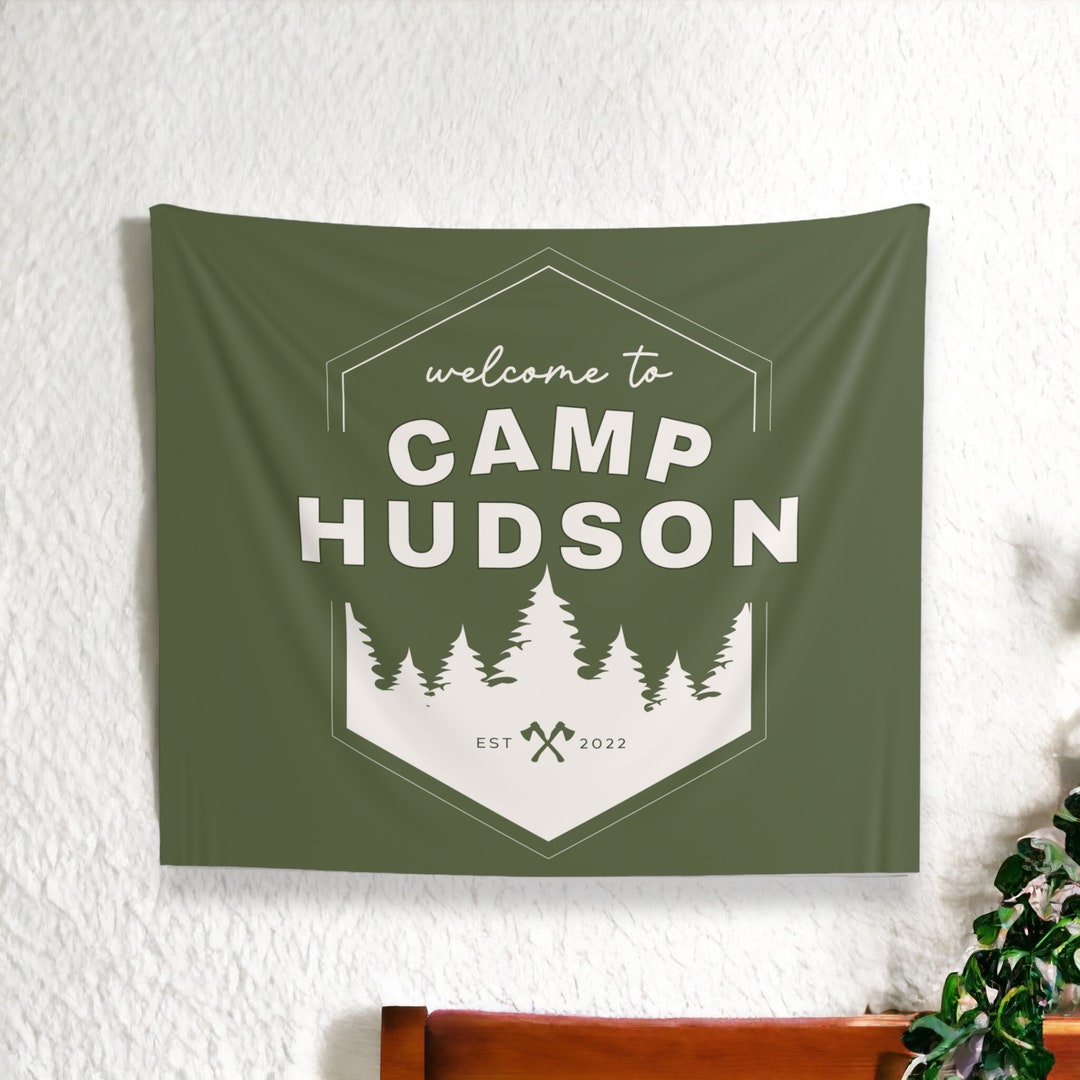 Camp Theme Birthday Party Banner Camp Theme Party Decorations Happy ...