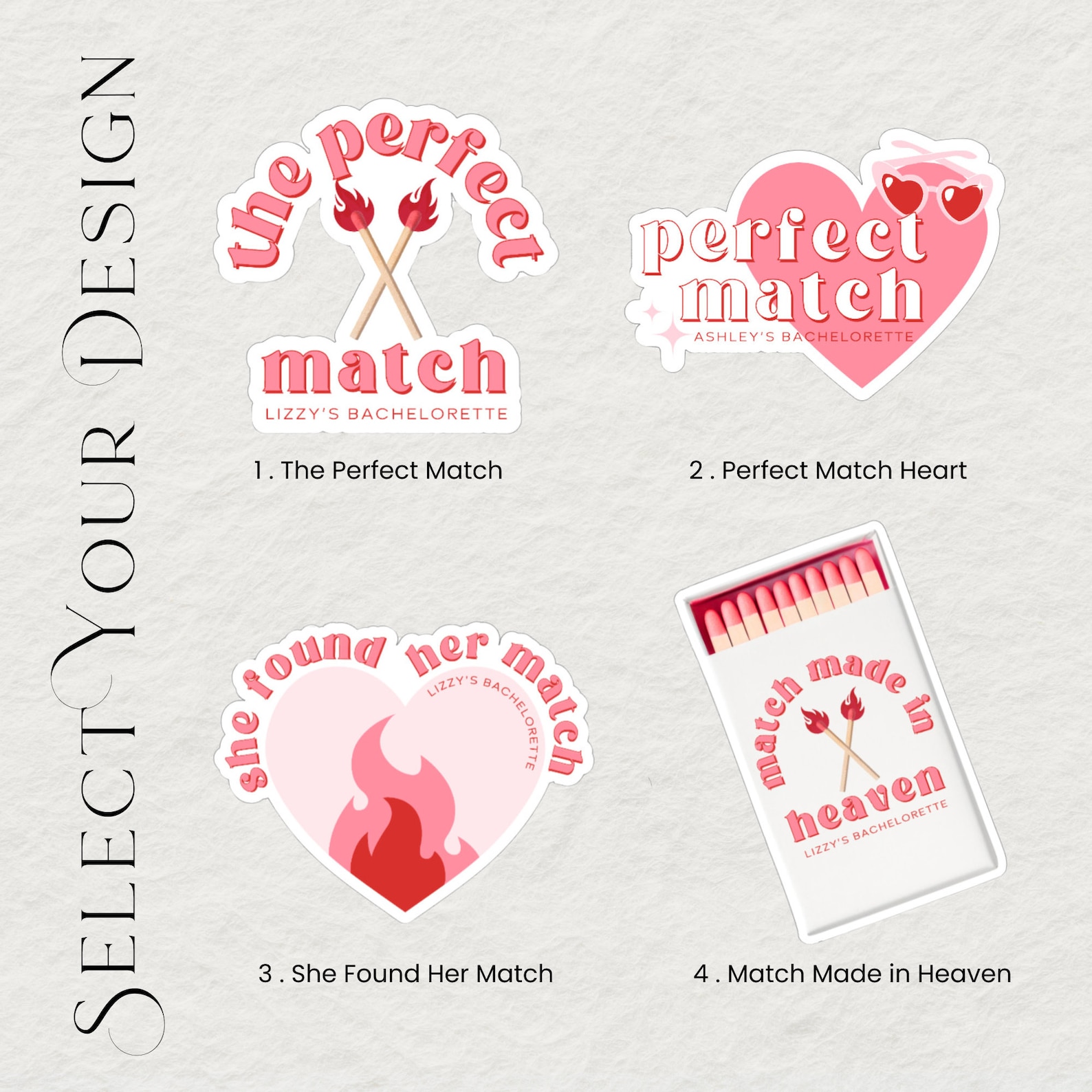 Perfect Match Bachelorette Party Stickers | Perfect Match Bachelorette ...