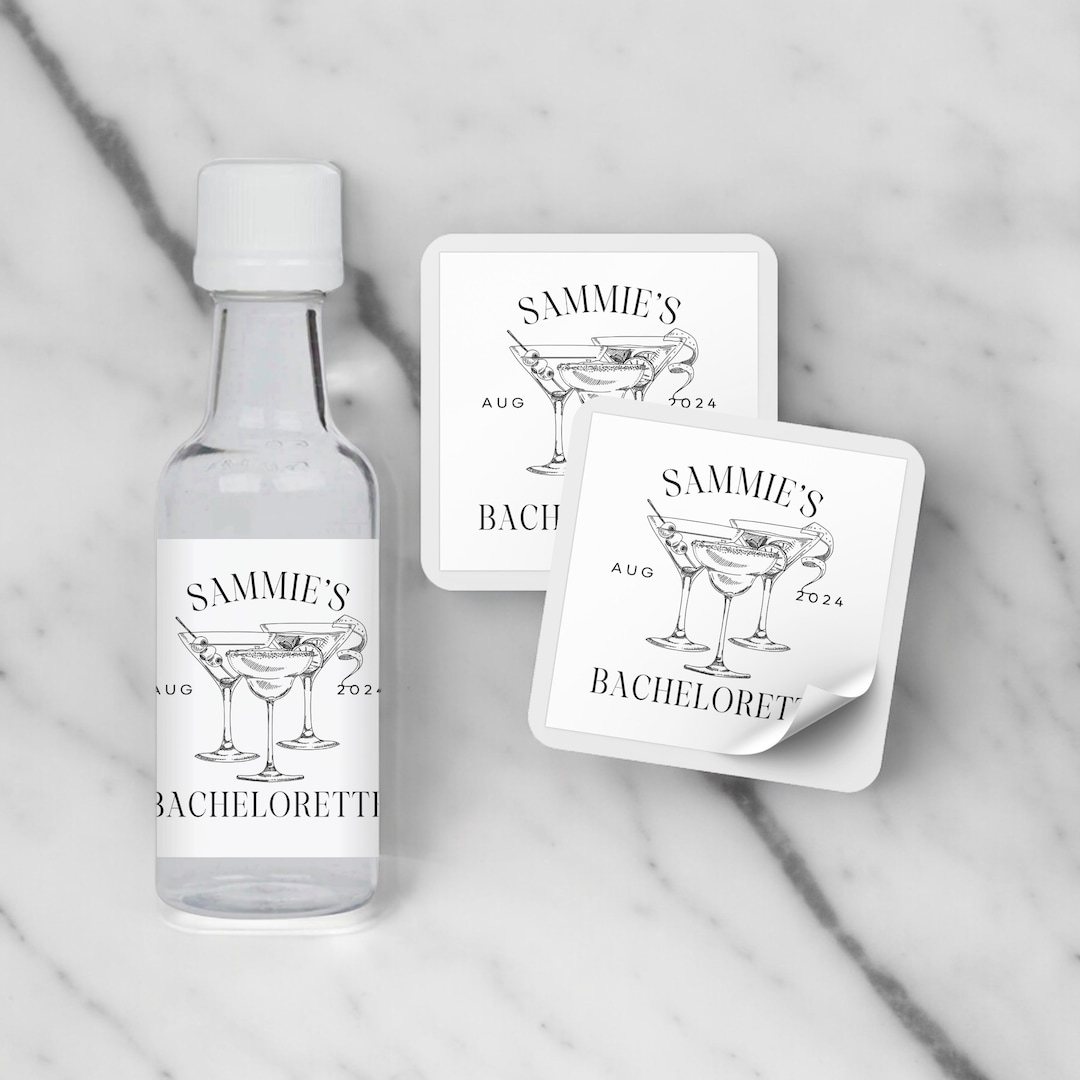 Cocktail Bachelorette Shot Labels | Martini Bachelorette Favors ...