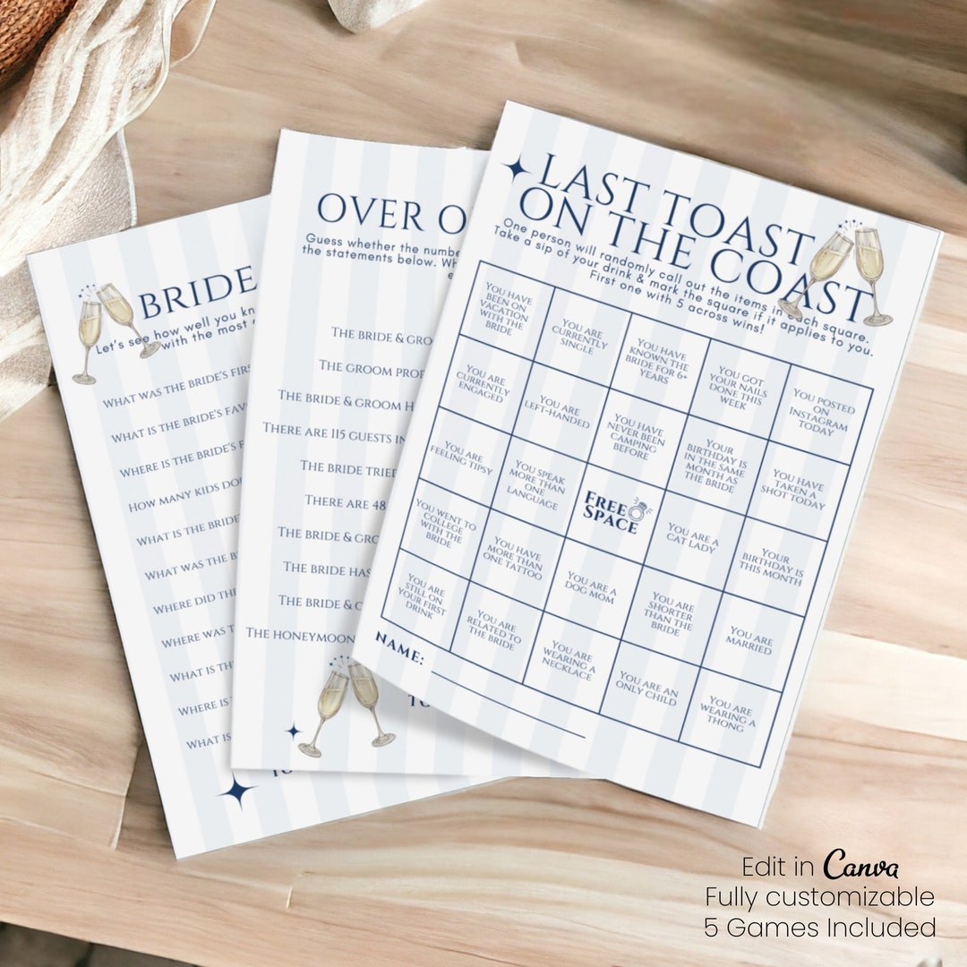 Last Toast on the Coast Bachelorette Party Games | Coastal Bachelorette ...