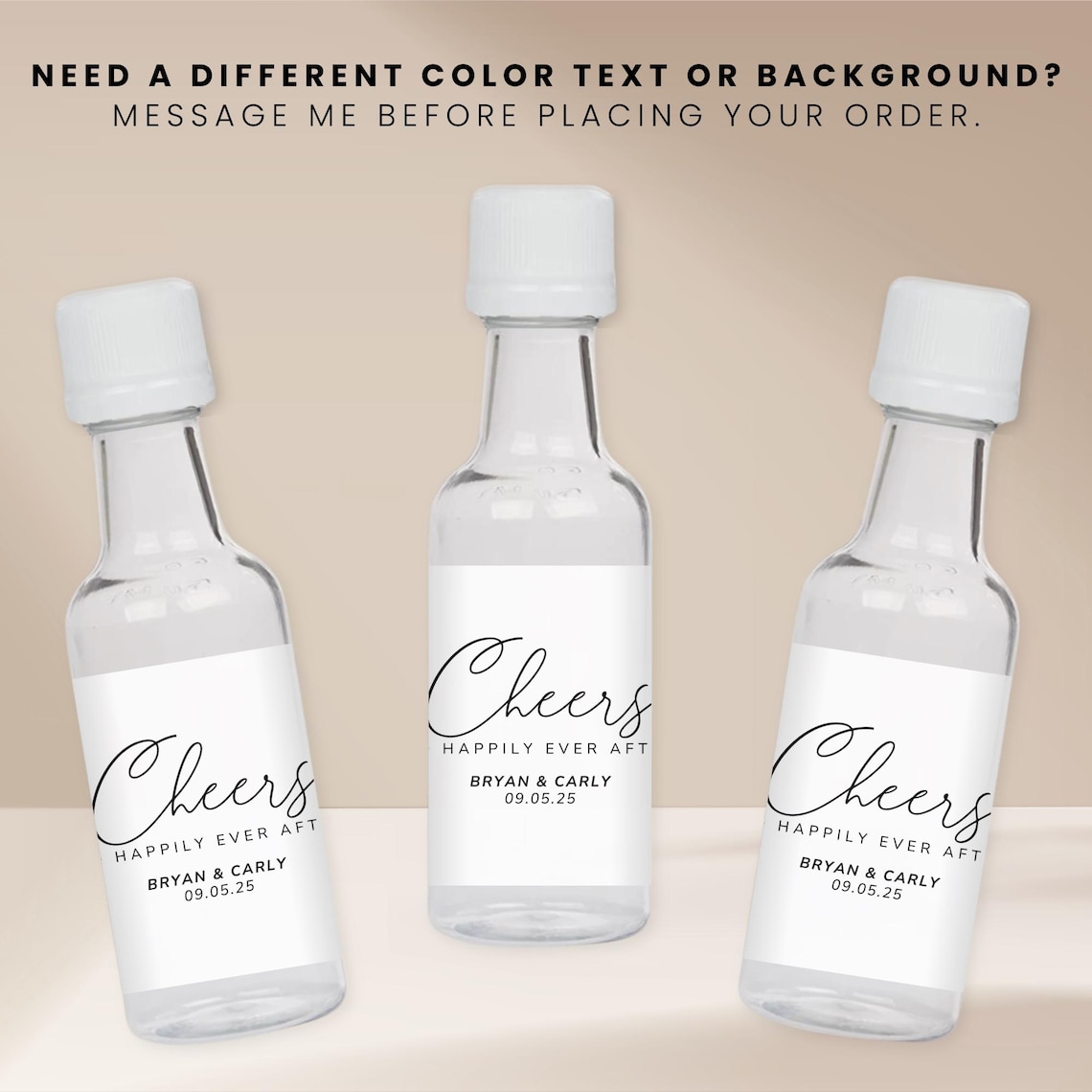 Cheers to Happily Ever After Wedding Mini Liquor Bottle Labels ...
