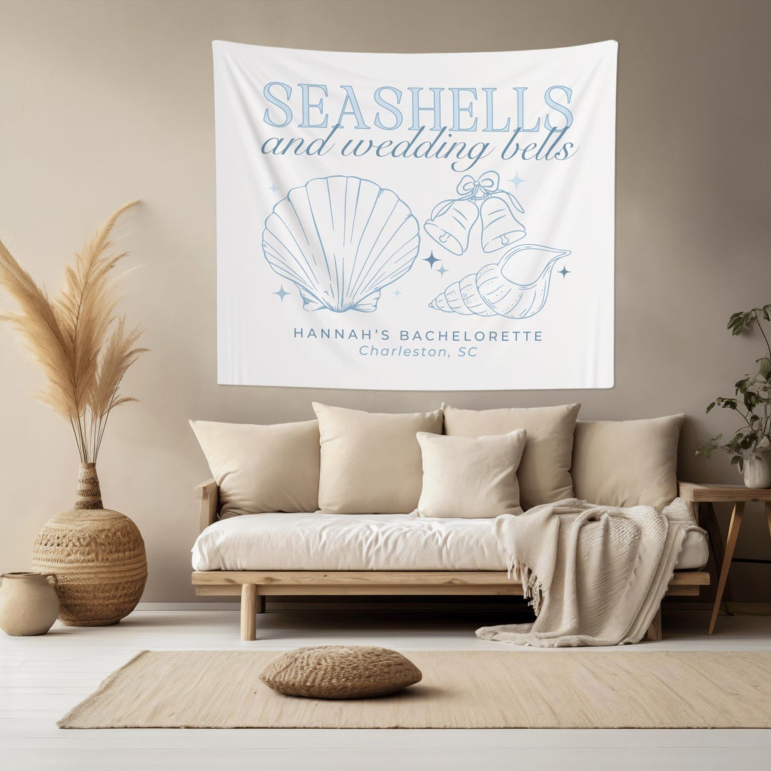 Seashells and Wedding Bells Bachelorette Banner | Seashells & Wedding ...