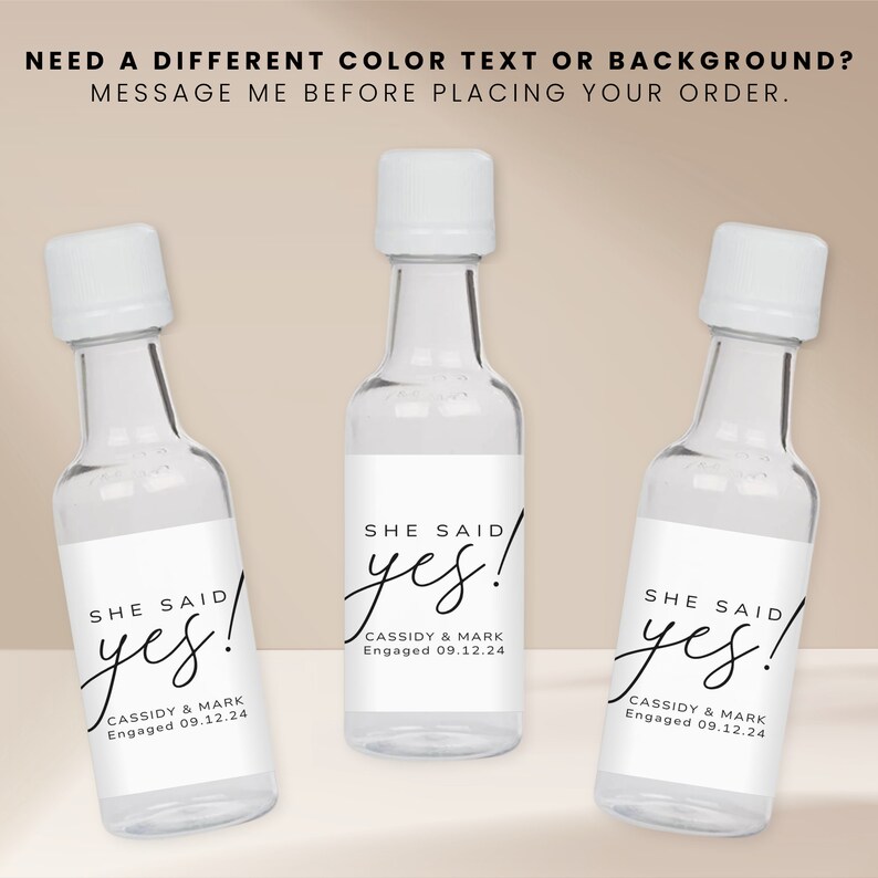 She Said Yes Engagement Alcohol Shooter Labels | Engagement Party ...