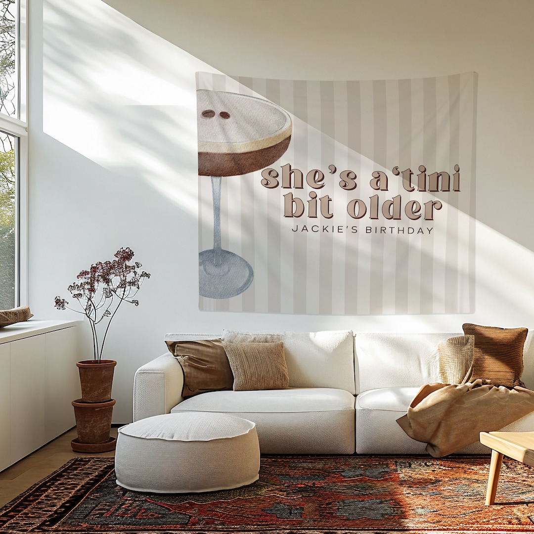 She's a Tini Bit Older Birthday Banner Espresso Martini Birthday ...